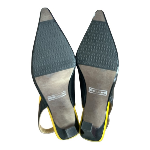 Bellini | Shoes | New Never Worn Black And Yellow Leather Sling Back ...